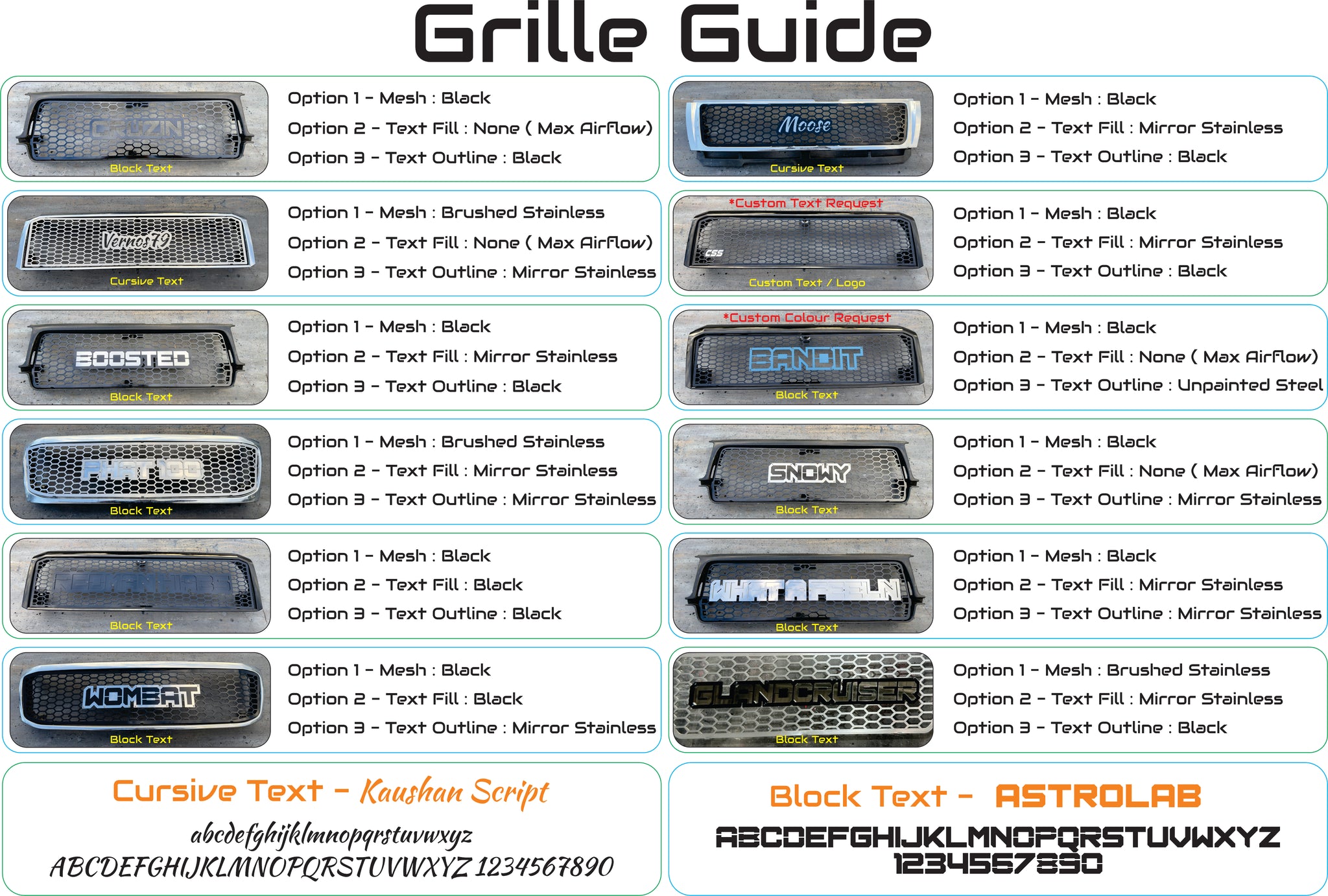 LN106 / N60 Hilux Grille Insets – Outback Bandits